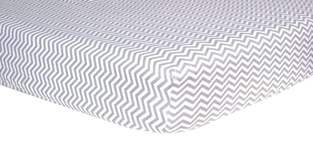 Trend Lab Print Flannel Crib Sheet, Gray and White Chevron