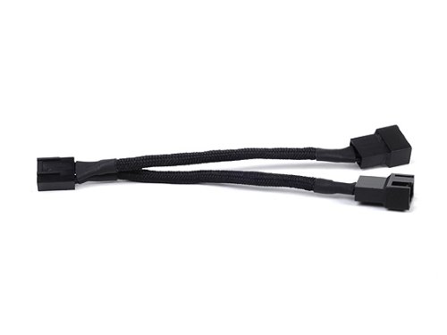 SilverStone Technology All Black Sleeved 1-to-2 Sleeved PWM Fan Splitter Cable (CPF01)