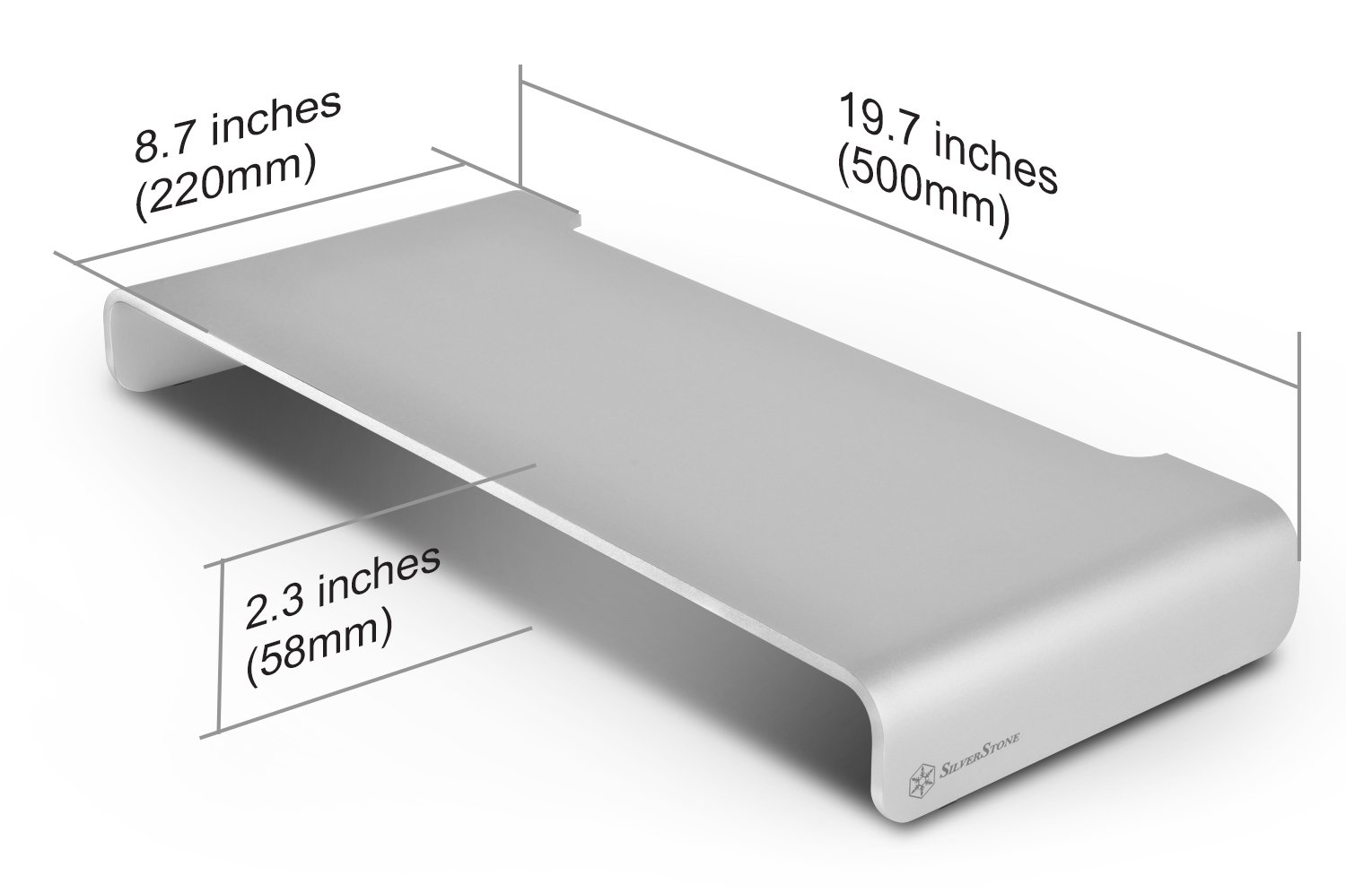 SilverStone Technology Aluminum Unibody Monitor / iMac Stand, Silver (MR01S)