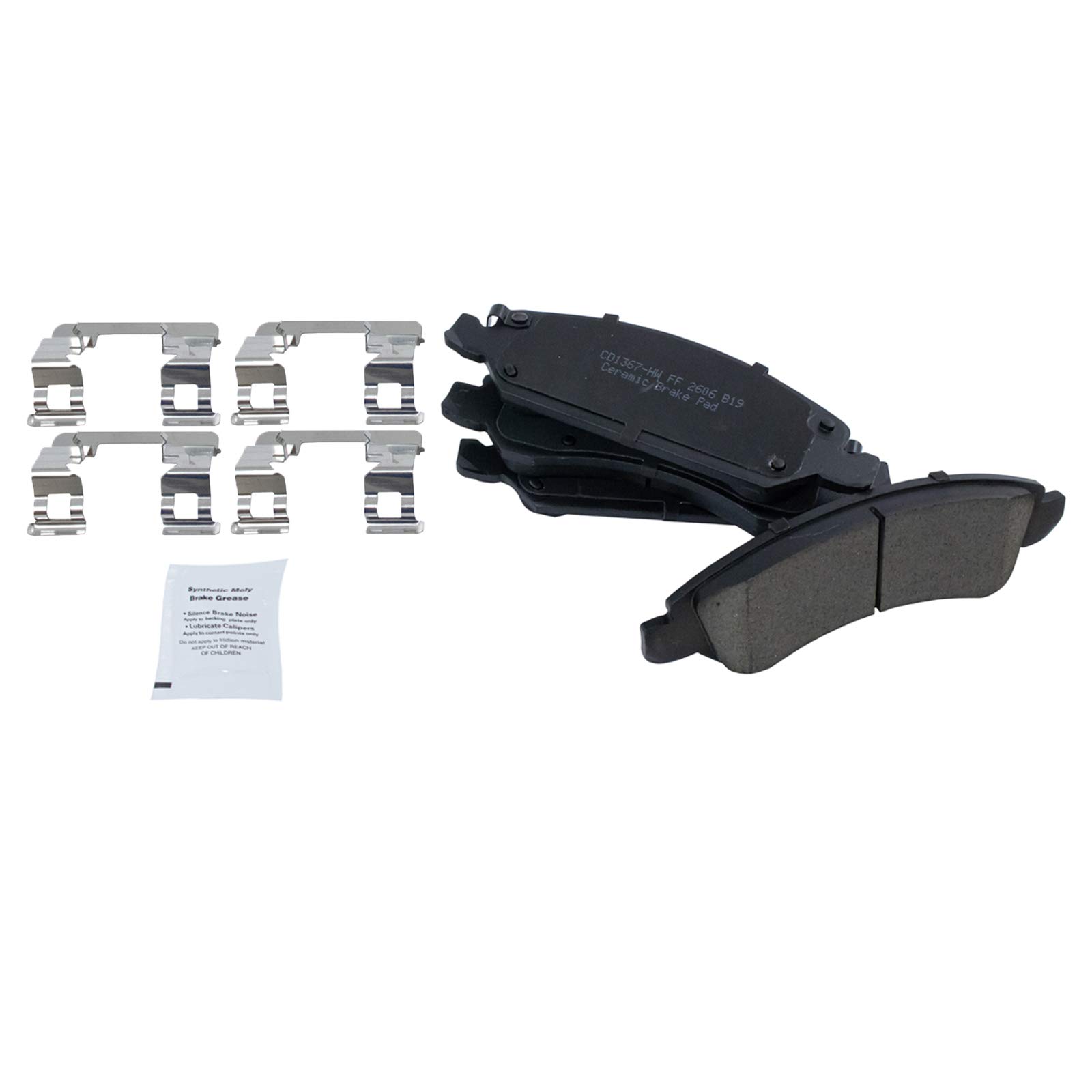 TRQ Front & Rear Brake Pad & Rotor Kit Premium G-Coated Performance Ceramic Slotted X Drilled Compatible with 15-20 Cadillac 14-20 Chevrolet GMC