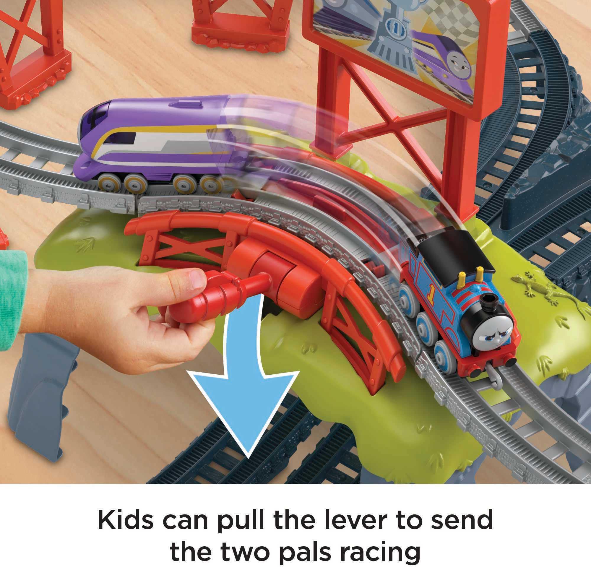 Thomas & Friends Diecast Toy Train Set Race for the Sodor Cup Track Playset with Thomas & Kana Engines for Pretend Play Kids Ages 3+ Years