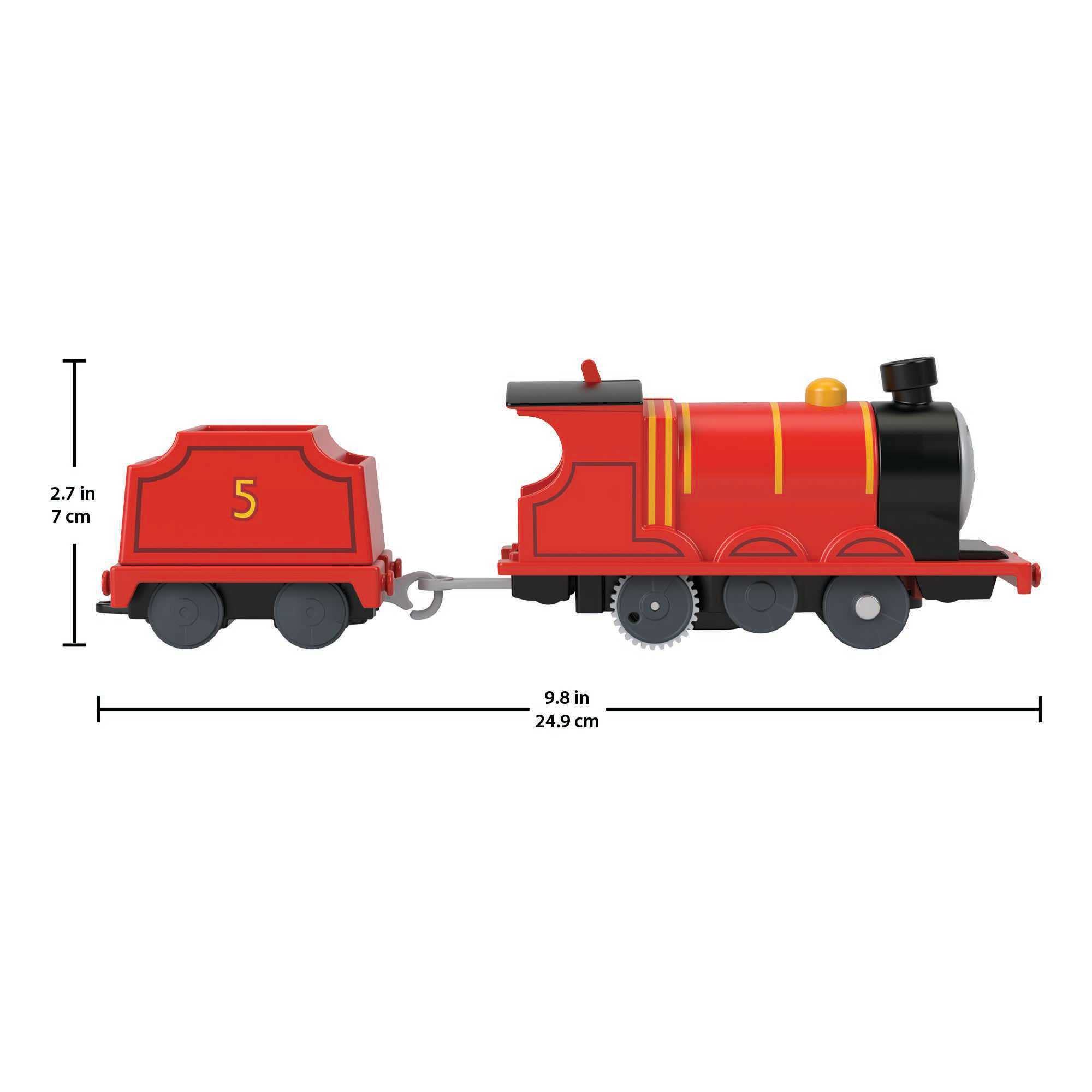 Thomas & Friends Motorized Toy Train James Battery-Powered Engine with Tender for Pretend Play Preschool Kids Ages 3+ Years