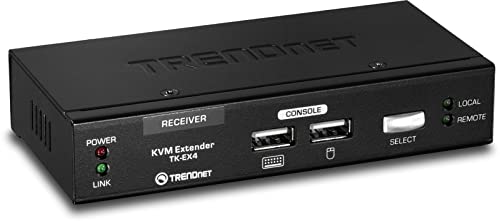 TRENDnet KVM Extension Kit, Extend Keyboard/Video/Mouse Controls, up to 100 Meters (328 ft.), Hot-Keys, Transmitter, Receiver, PS/2, VGA, TK-EX4