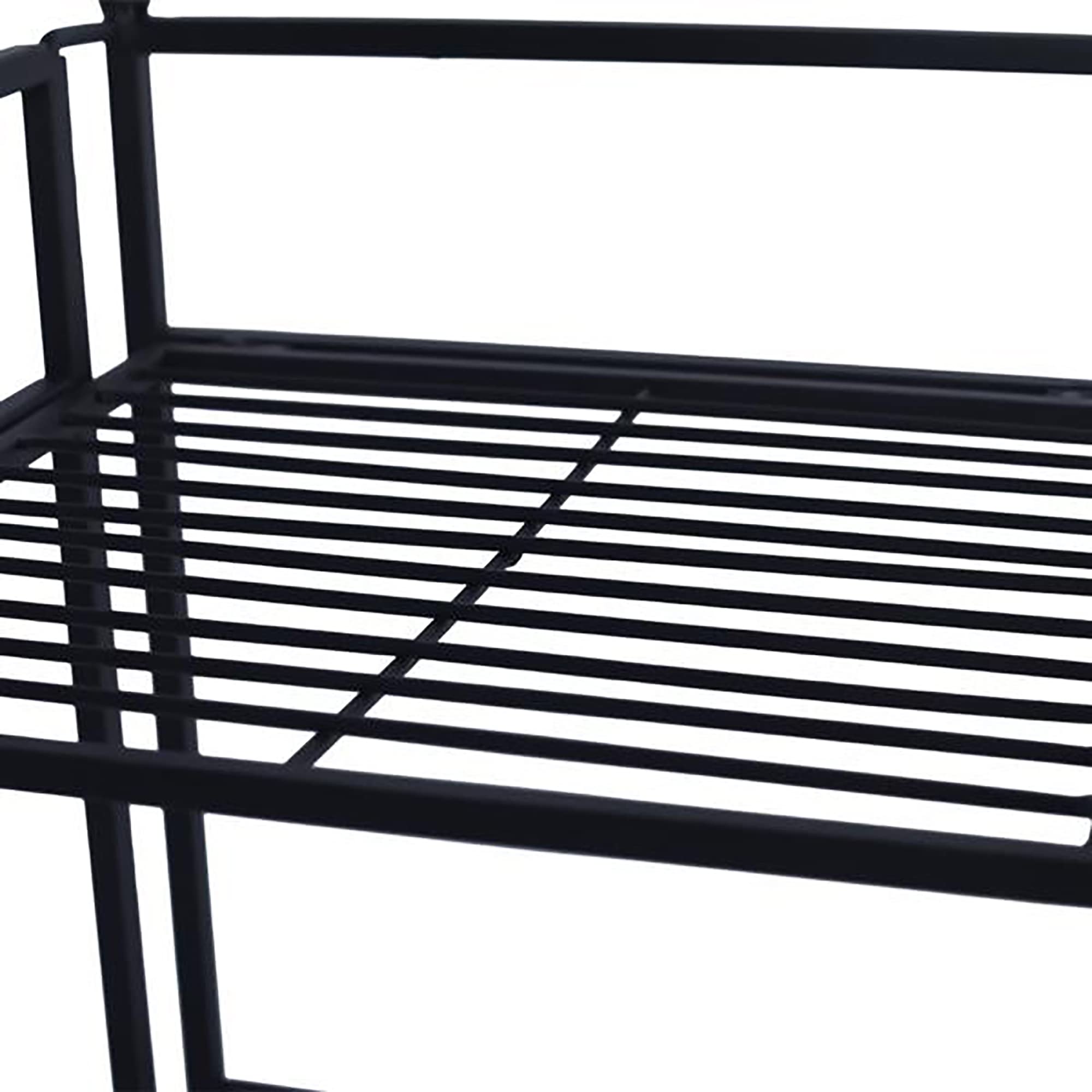 Double Folding Metal Shelving, Removable Garage Shelving, Kitchen and Garden Shelving, Black