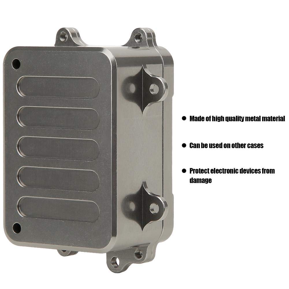 Receiver Box, 1:10 Scale Remoted Control Metal Receiver Box ESC Receiving Box RC Vehicle Accessories for SCX10 1/10 RC Crawler Kids Toy Car Rc Receiver Box Rc Receiver Box Rc Receiver Box