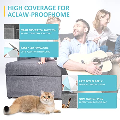 HappyFreeSX Anti Cat Scratch Furniture Protector from Cats, 11 PCS Sticky Paws for Cats, Corner Couch Protector for Cats, Cat Scratch Deterrent Tape, Cat Training Tape, Cat Scratching Post Scratchers