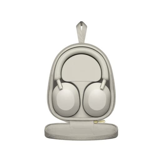 Sony WH-1000XM5 Wireless Noise Canceling Over-Ear Headphones (Silver) with Knox Gear 4-Port USB 3.0 Hub and Alloy Headphone Stand Bundle (3 Items)