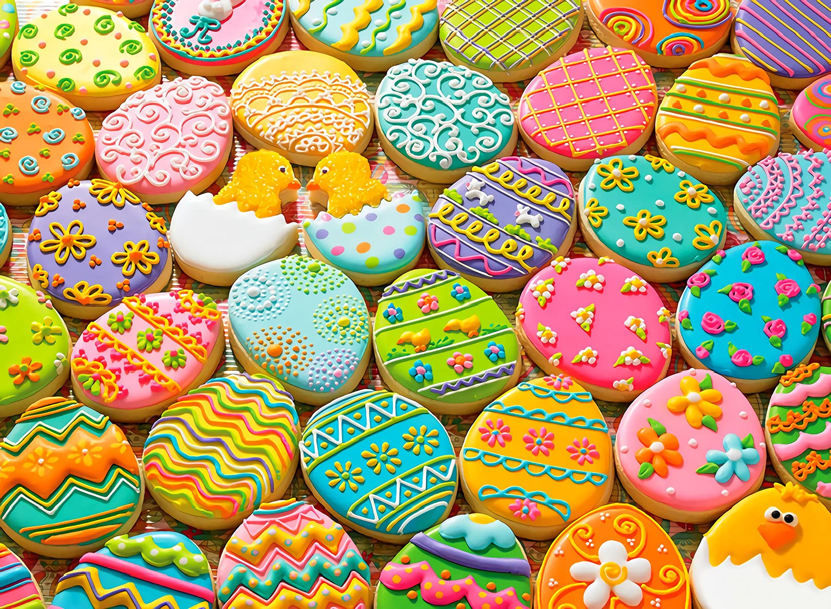 Puzzles for Adults 1000 Piece-Easter Egg Biscuits-Wooden Puzzles-Puzzle Hands-on Game-Family Decoration (1000 Piece, 003)