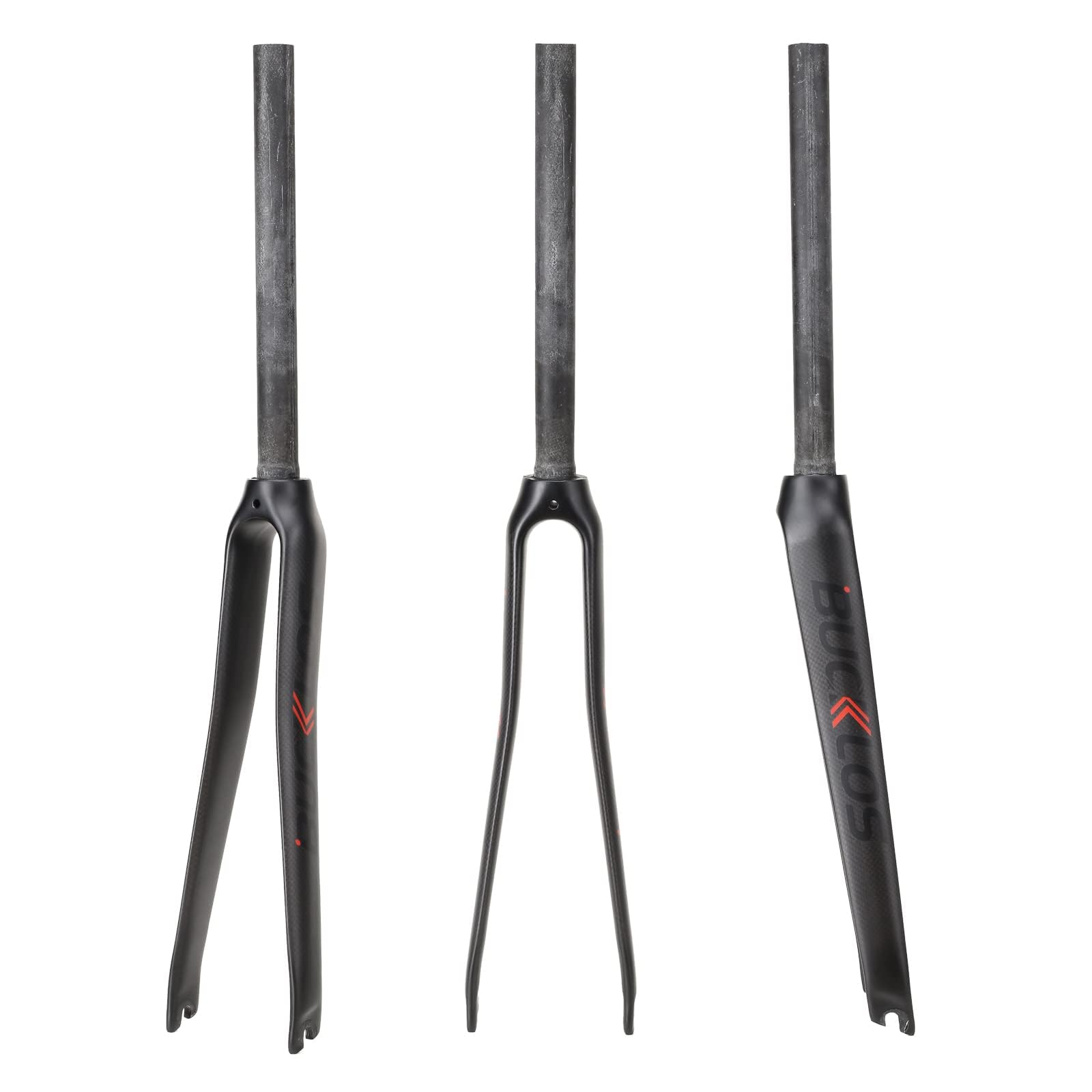 BUCKLOS 28.6mm 700C Full Carbon Fiber Road Bike Rigid Fork, C-Type Clamp Brake, 1-1/8 Threadless Straight Tube Superlight 3K T800 Bicycle Front Fork
