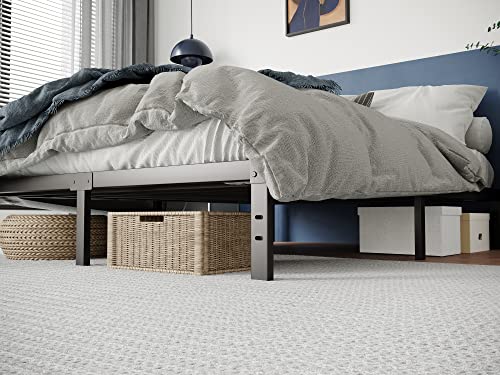 Minimalist Studio Metal Bed Frame – Heavy Duty Mattress Foundation with Anti-Slip Steel Slat Support, Durable Platform Base with Underbed Storage, Easy Assembly (Full)
