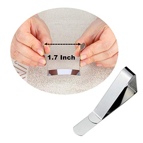 Tablecloth Clips,Picnic Table Clip,Stainless Steel Table Clips Rust-Free,Windproof for Outdoor Indoor Party, Camping, Wedding (Pack of 12)