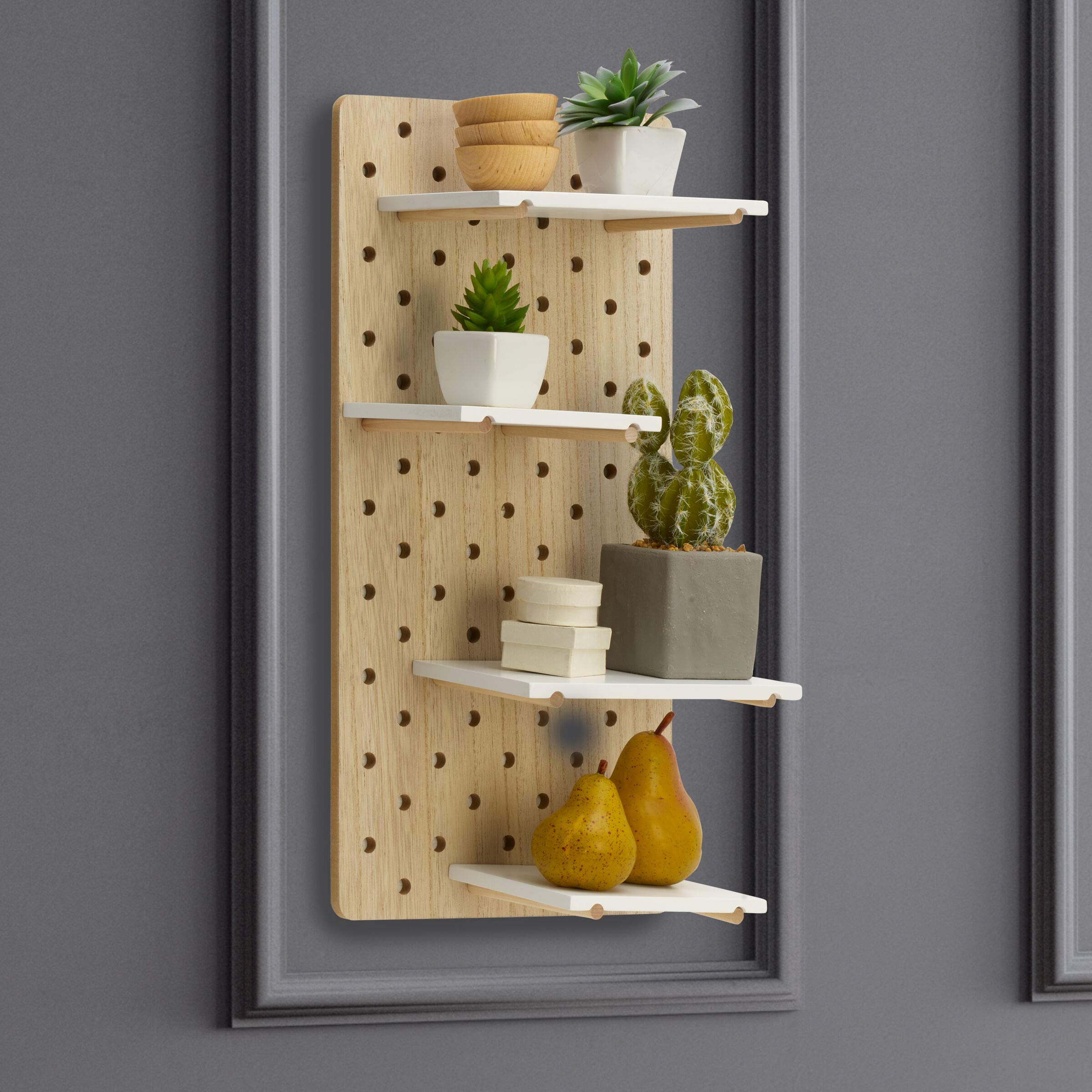 Melannco MDF Shelf Pegboard, 20x10-Inch, White