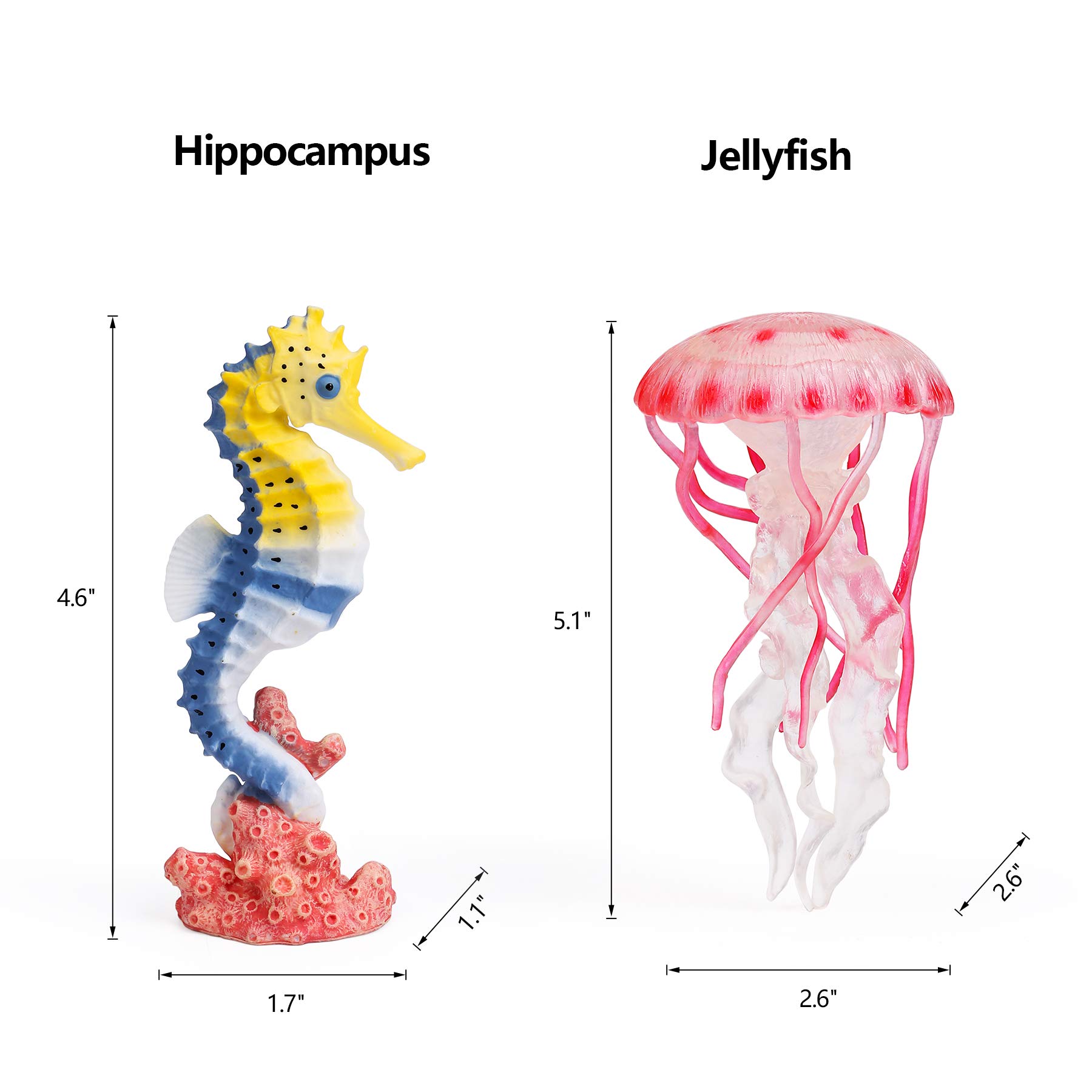 UANDME 8pcs Sea Animal Figures Realistic Ocean Animal Figurines Toy Playset for Kids Cake Toppers Decoration