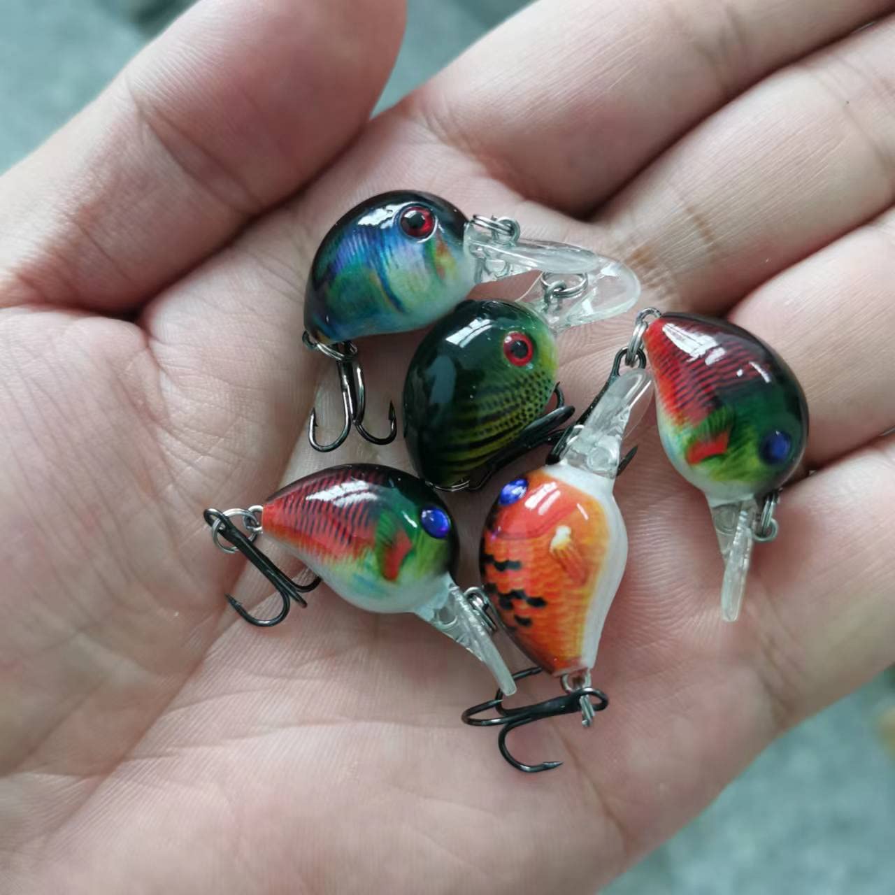 Crankbaits Fishing Lures Baits,Mini Fishing Lure Swimbaits Micro Crank Baits Topwater Lures for Freshwater Saltwater Bluegill Pumpkinseeds Trout Perch with Tackle Boxes (M02)
