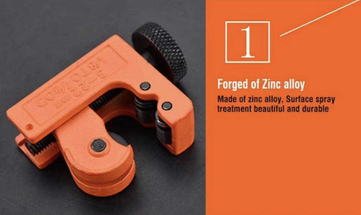 Edward Tools Harden Pro Mini Pipe Cutter 1/8β to 7/8β - Cuts Copper, Aluminum, Metal - Multi Use Tube Cutter, PVC Cutter - Cuts Arrows, Lines - Heavy Duty Steel Blade Pipe Cutter Wheel