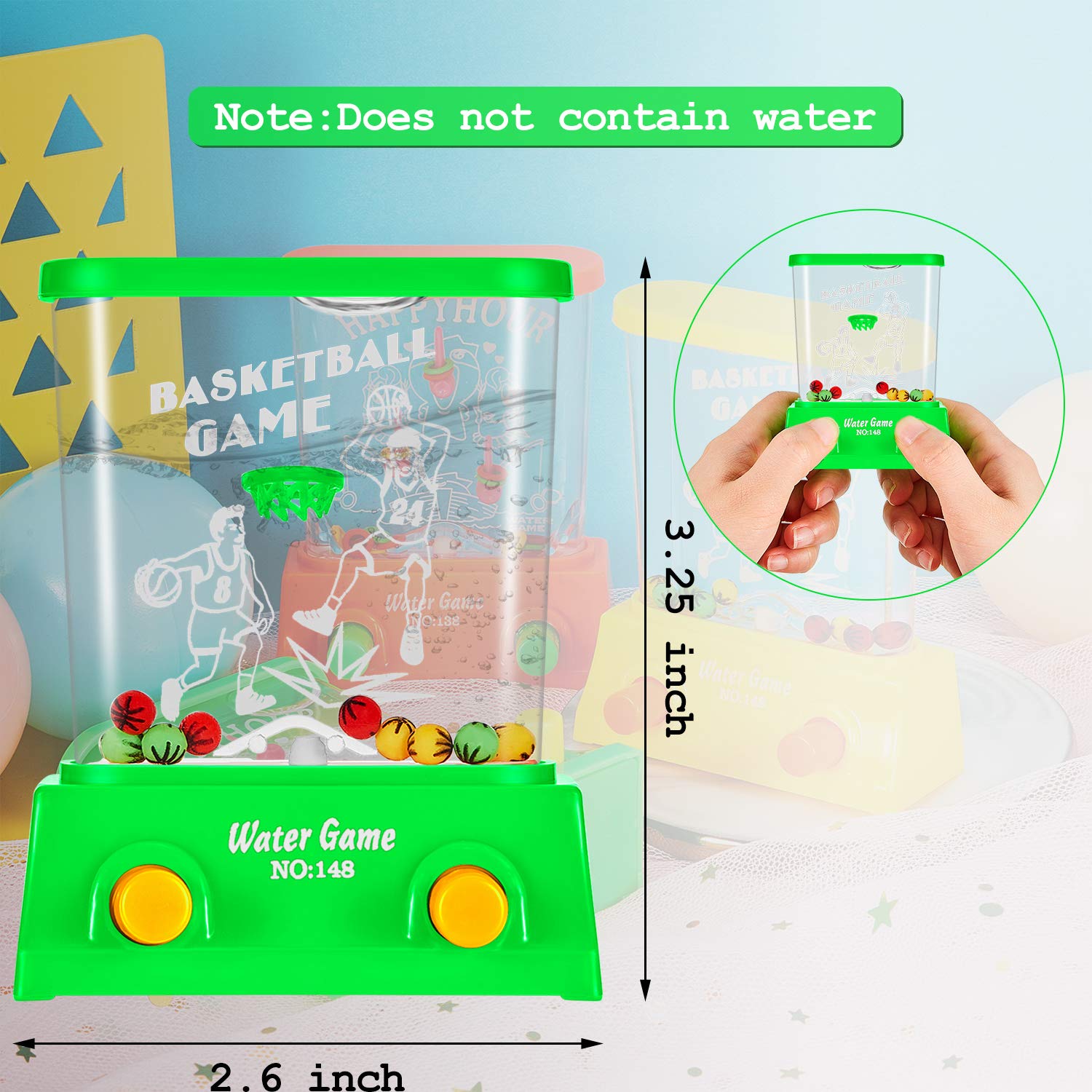 Sumind Handheld Water Game Arcade Water Ring Game Mini Water Tables for Beach Toys Party Retro Pastime, Random Colors (Without Water)…
