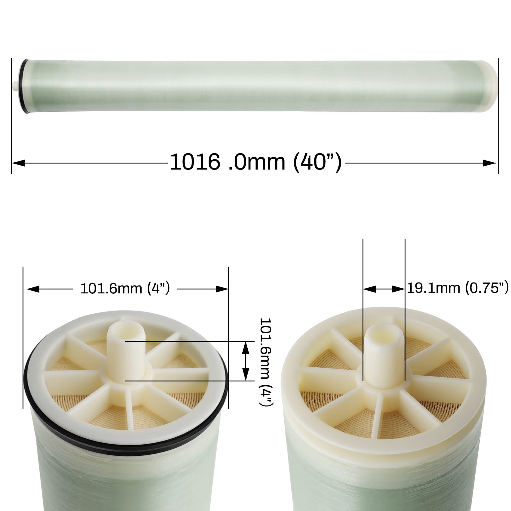 BW-4040, RO Membrane 4040, BW-4040 Reverse Osmosis Membrane for Desalination, Commercial, Industrial, Agricultural, Whole House, Size 4" x 40", 2400 GPD