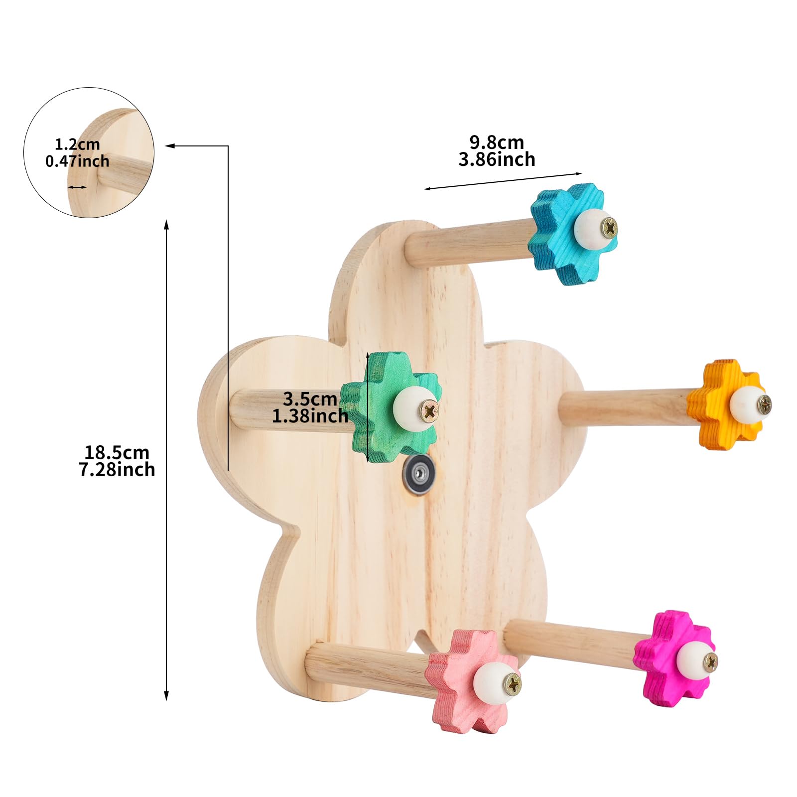 FrgKbTm Wooden Parrots Ferris Wheel Toy with Perches, Bird Toy Rotating Perch Toy, Hanging Bird Stand Cage Accessories for Parakeet Parrot, Cockatiel, Budgerigar,Conure, Lovebirds