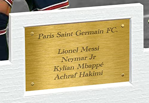 Messi Neymar Mbappe Hakimi PSG Paris Saint-Germain Autographed Signed 12x8 A4 Photo Photograph Picture Frame Football Soccer Poster Gift