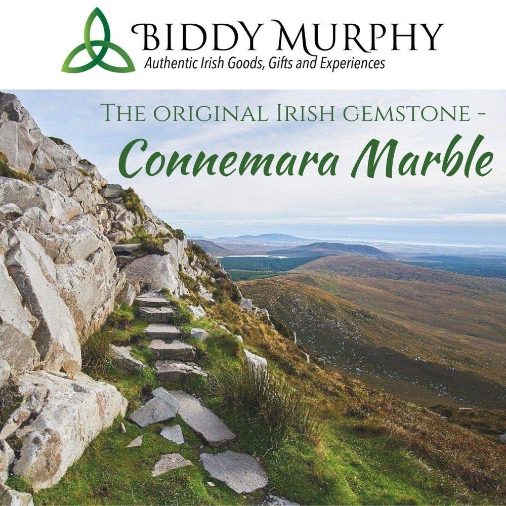 Biddy Murphy, Irish Connemara Marble Round Stud Earrings Sterling Silver for Women, Traditional Woven Celtic Knot, Made in Ireland by Artisan Jewelers