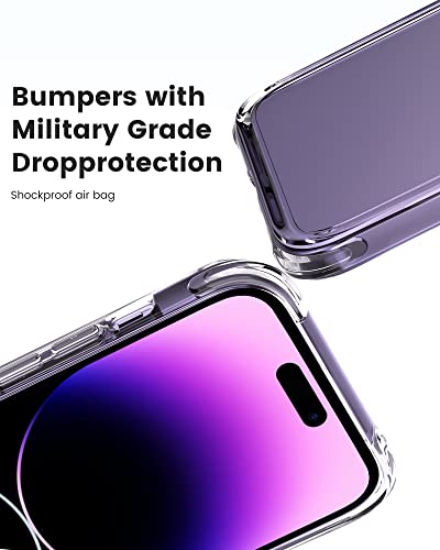 Mkeke for iPhone 14 Pro Case Clear, [Military Grade Protection] [Not Yellowing] Shockproof Phone Case for Apple iPhone 14 Pro 2022