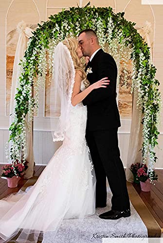 You's Auto Artificial Flowers, Bouquet Decor Realistic Flower,Bridal Wedding Bouquet for Wedding Home Birthday Party Arrangment Garden Decoration (White)