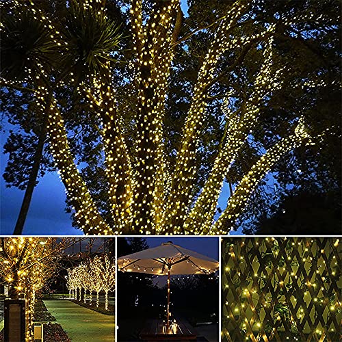 SUMSAYEI Solar String Lights multisize LED 8 Modes Solar Powered Outdoor Lighting Waterproof Christmas Fairy Lights for Xmas Tree Garden Homes Ambiance Wedding Lawn Party Decor