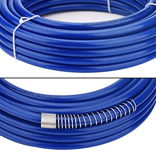FUNTECK 50ft Upgraded Airless Paint Hose for Graco Sprayers, Reinforced Brass Wire Braid, 4300 PSI
