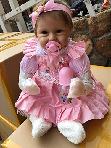 LOVEDOLL Reborn Baby Dolls Girls 22" Reborn Doll Silicone Vinyl Limbs Cloth Body Gift Sets