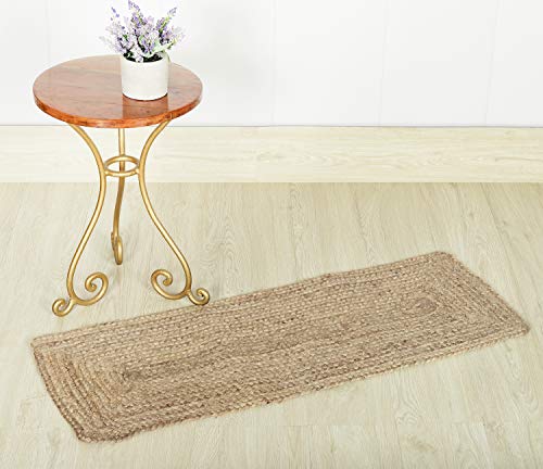 Madhu International Natural Jute Table Runner Rug, Long-Lasting Hand-Woven Rectangular Area Rug, Made from Jute Material for Indoor & Covered Door Entrances, 13 X 48 Inch