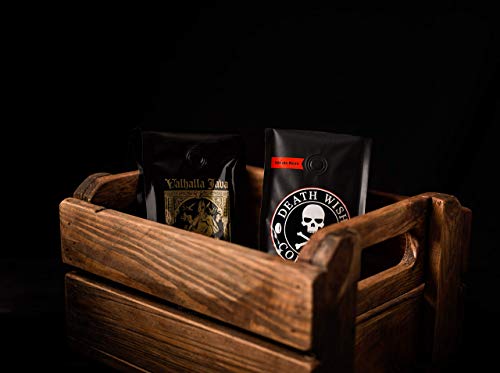 Death Wish Coffee Co. Whole Beans - Extra Kick of Caffeine - 1 lb & Valhalla Java Odinforce Blend 12 oz - Whole Bean Coffee Bundle/Bulk - USDA Certified Organic - Fair Trade - Arabica & Robusta Beans
