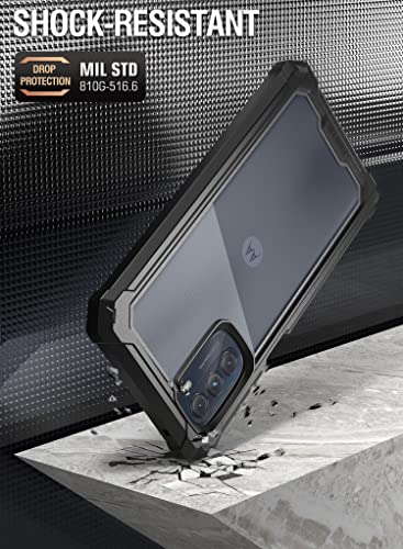 Poetic Guardian Case for Motorola Moto G 5G 6.5" (2022), [6FT Mil-Grade Drop Tested] Full-Body Hybrid Shockproof Bumper Cover with Built-in Screen Protector, Black/Clear