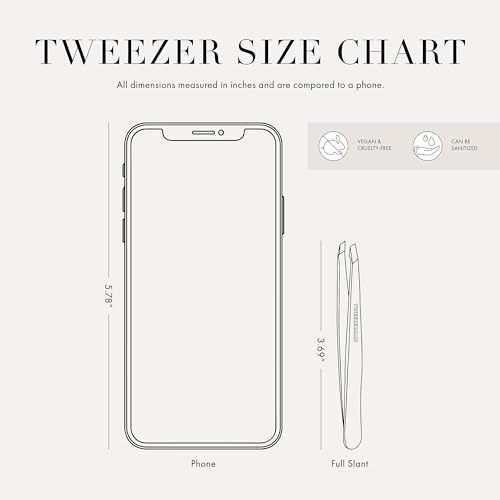 Tweezerman Stainless Steel Slant Tweezer - Eyebrow Tweezers for Women and Men (Black)