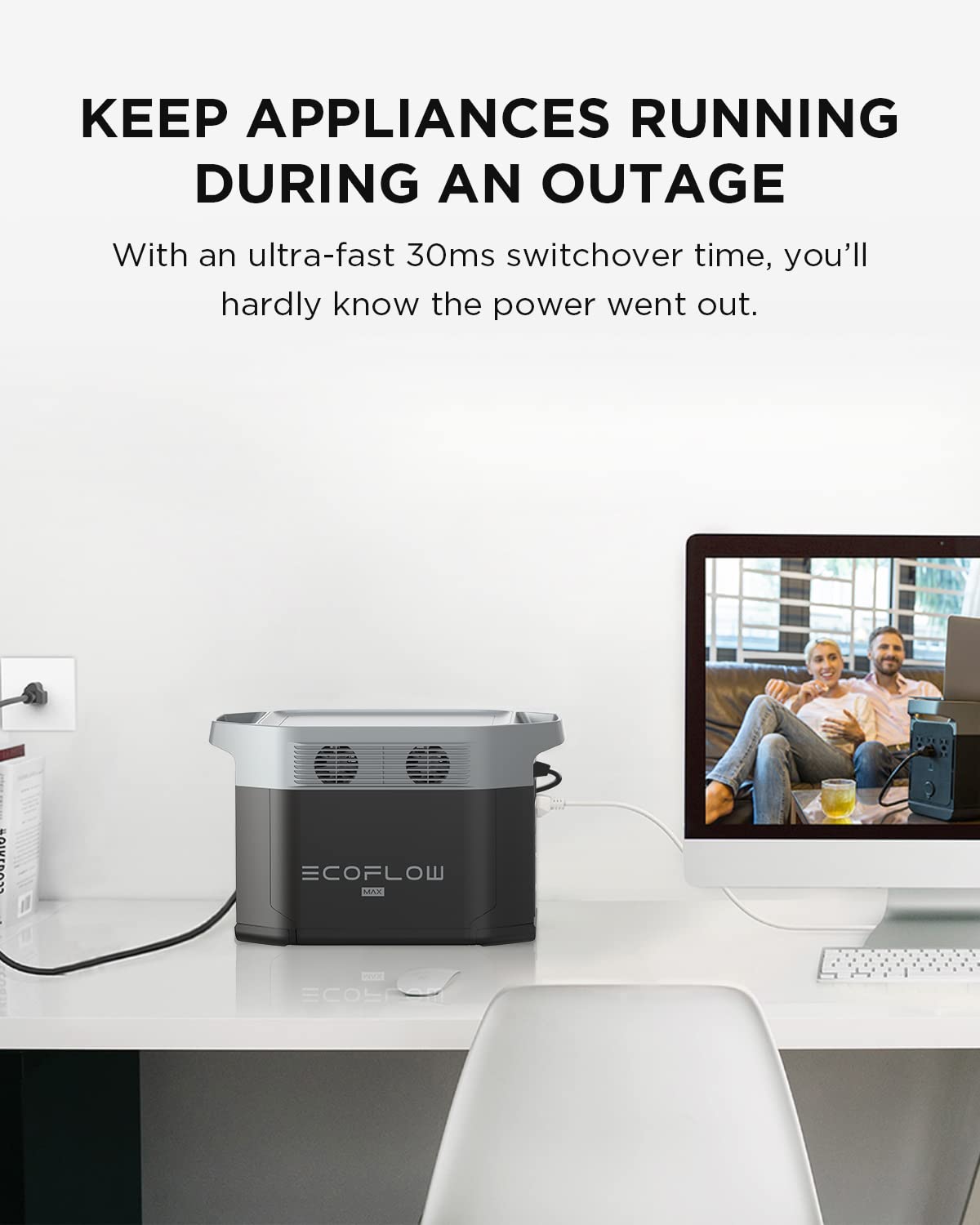 EF ECOFLOW Portable Power Station DELTA Max 2000, 2016Wh Expandable Capacity, 1.8H to Full Charge, Solar Generator for Home Backup, Emergency, Outdoor Camping(Solar Panel Optional)