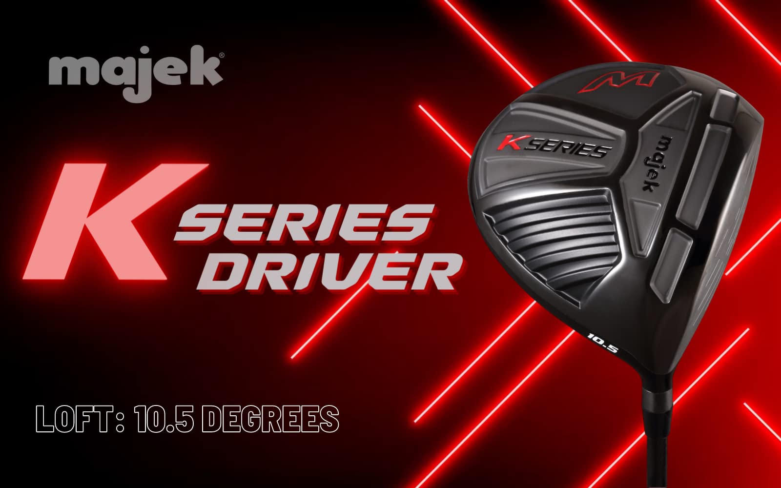 Big & Tall Men's (+1" Longer than Standard Length) Majek High Launch Golf K Series 460cc 10.5° Driver Right Handed Premium Ultra Forgiving Regular Flex Graphite Shaft Tour Velvet Grip