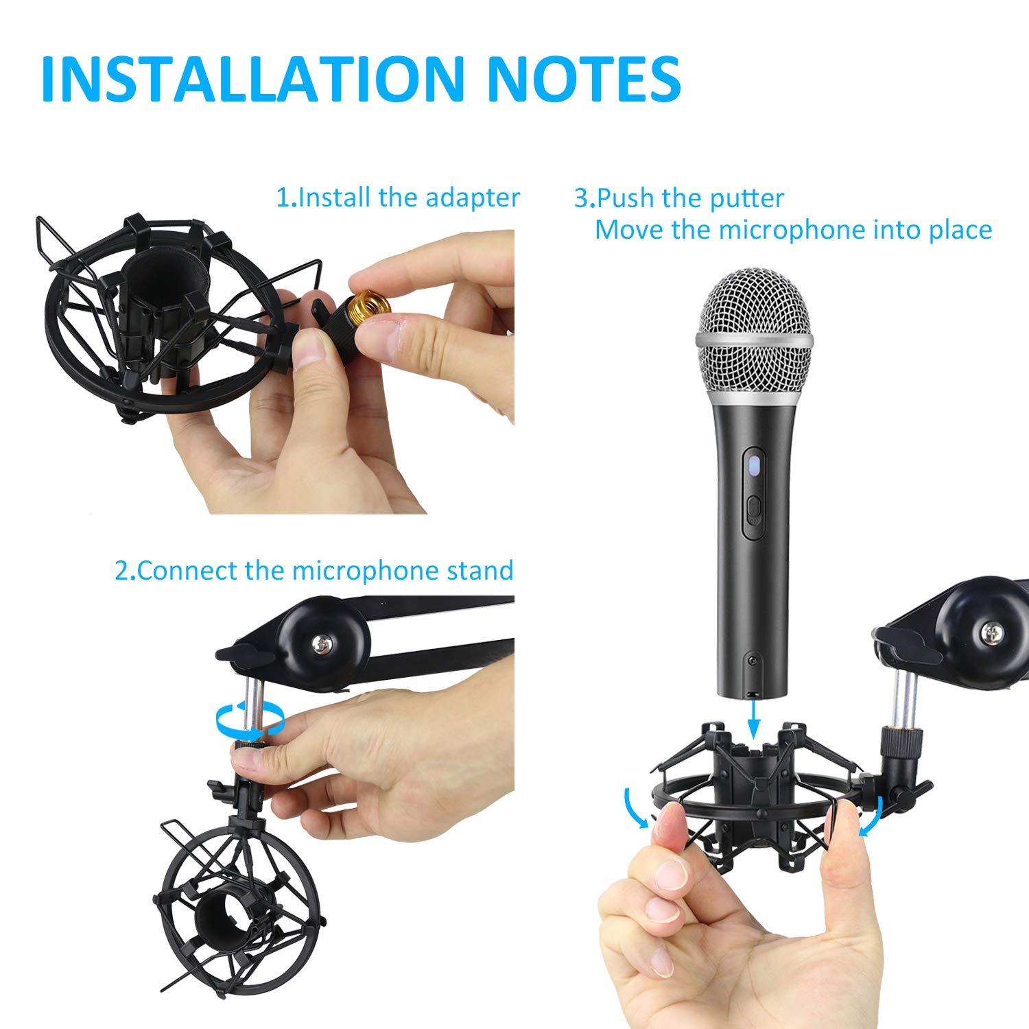 SUNMON ATR2100X-USB Mic Shock Mount Holder for Reduces Vibration and Noise, Suitable for Audio-Technica ATR2100X, ATR2100 USB Microphone