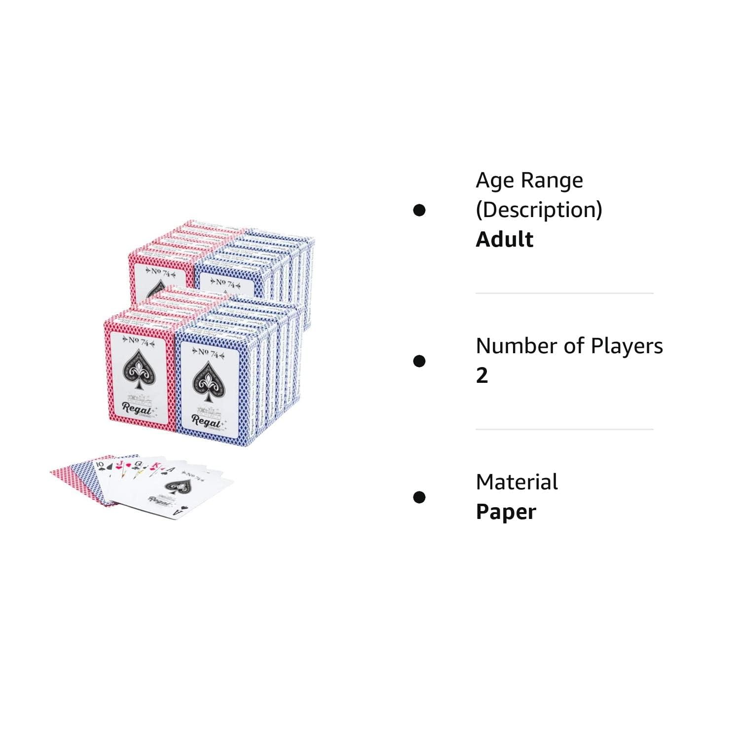 Regal Games - Bulk Playing Cards Set for Adults & Professionals - 24 Standard Decks, Large Print Deck of Cards - Blackjack, Euchre, Canasta, Poker Cards - Fun & Travel Playing Cards (24 Pack)