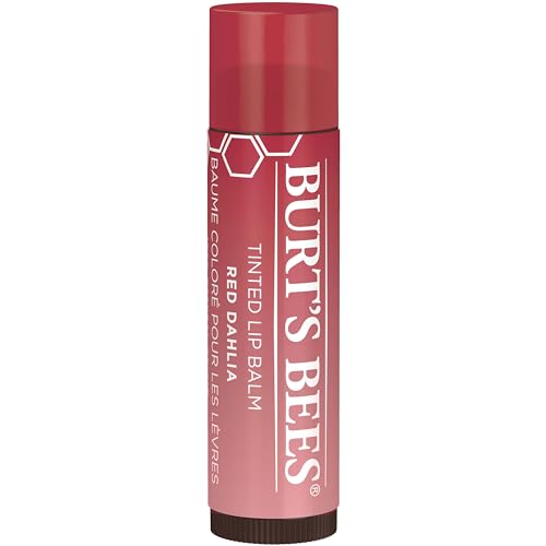 Burts Bees 100% Natural Tinted Lip Balm, Red Dahlia with Shea Butter & Botanical Waxes 1 Tube