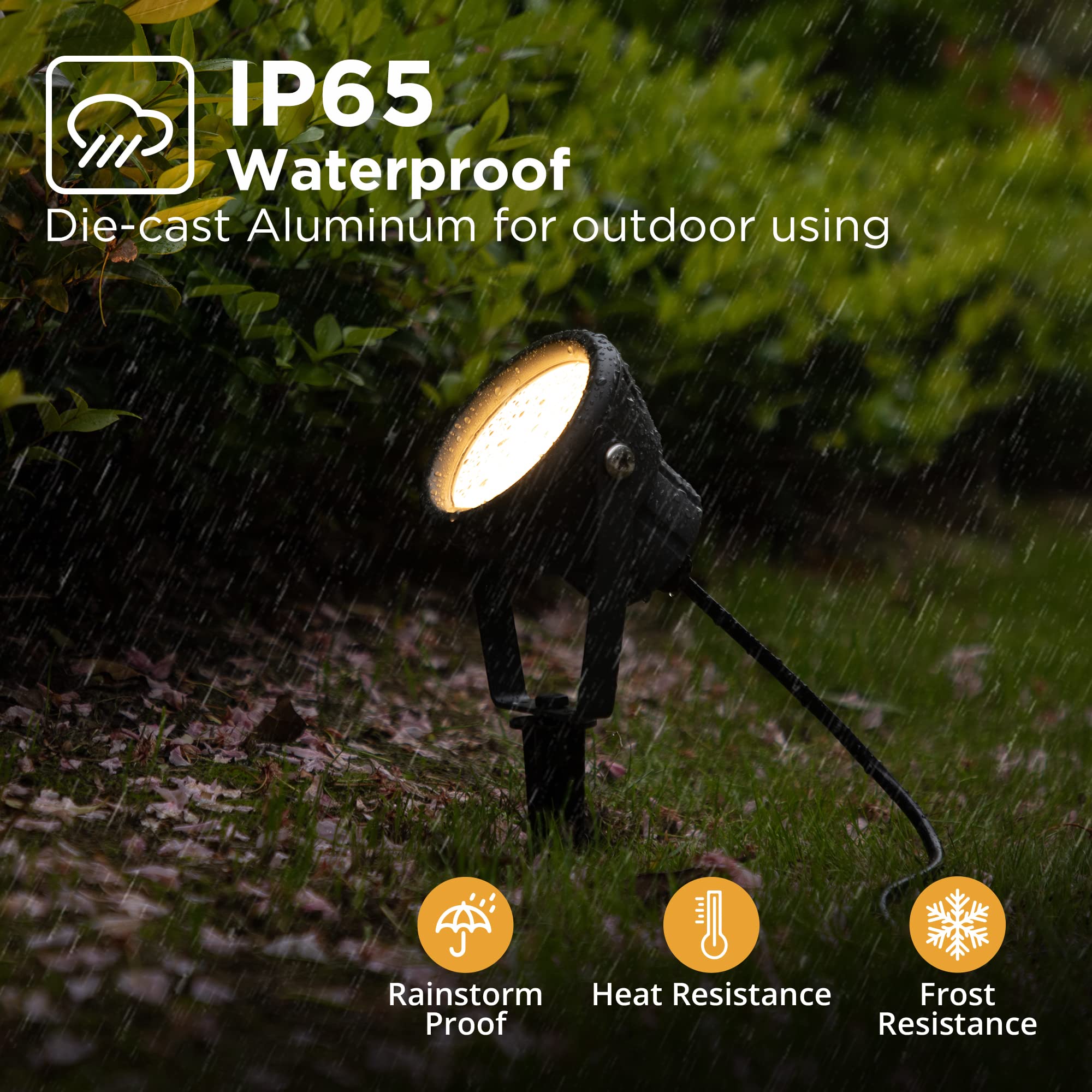 UME 7.5W Smart RGB Color Changing Christmas Lighting LED 120v AC Landscape Lights with APP Control, 400Lumens Bluetooth IP65 Waterproof, Path Lights for Garden Yard Pool Patio Flag Outdoor Spotlights