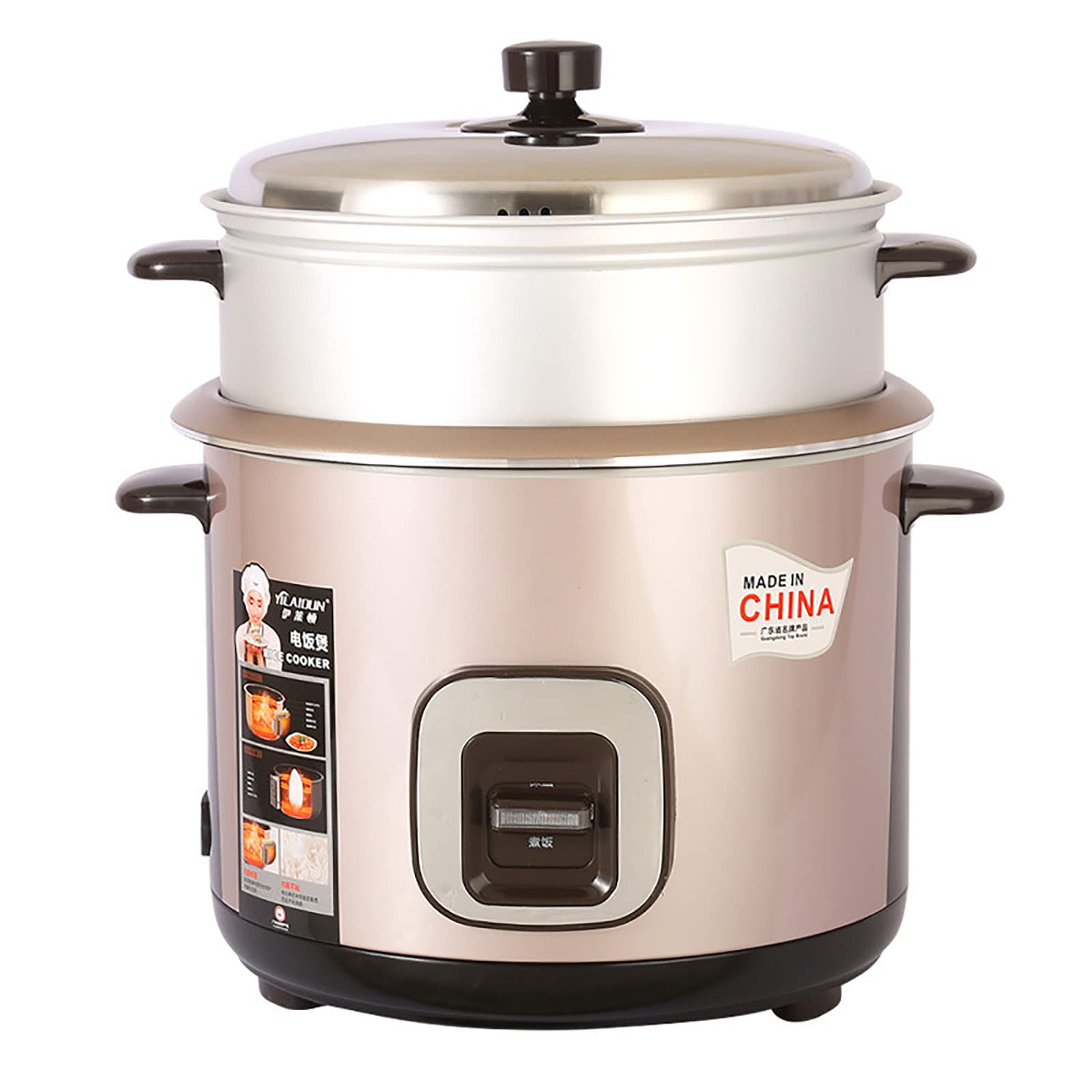 BJHYN Multi Functional Rice Cooker Slow Cooker, Steamer & Warmer One Touch Cooking and Auto Keep Warm Feature Nonstick Pot Stainless Steel