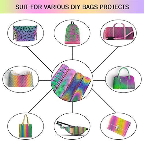HYANG Dark Night Light Color Change Reactive Iridescent Wave Faux Leather Sheets 1 Rolls 12"X53"(30cmX135cm), Faux Leather Very Suitable for Leather Earrings, Bows, Handbag,Sewing,Crafts Making