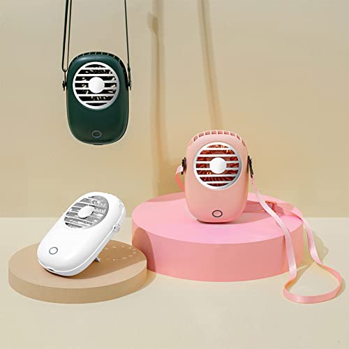 Mini Portable Fan Mini Hanging Neck Fan Quiet Personal Fan Handheld Fan for Home Office or Travel(Pink)