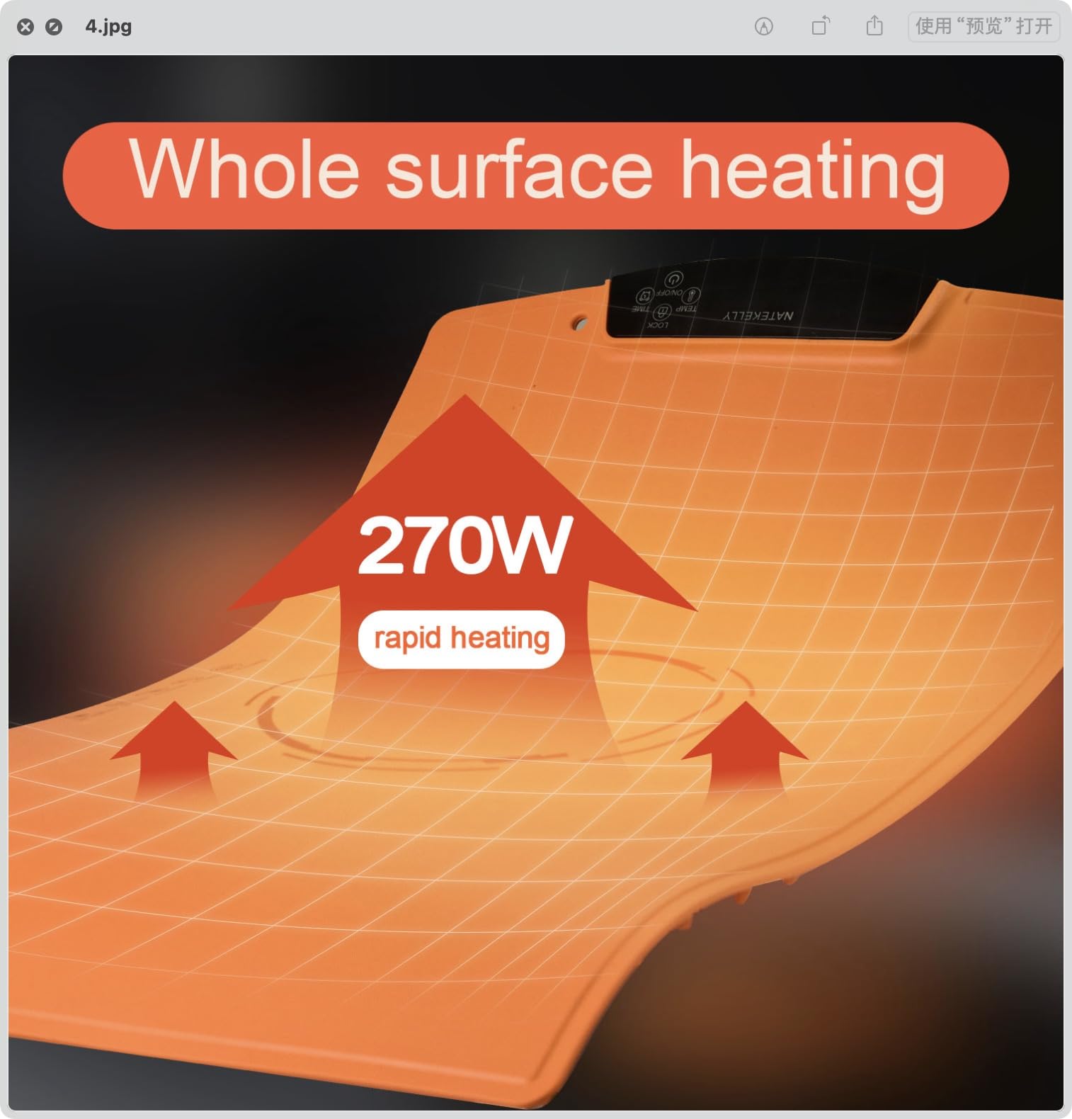 Electric Food Warming Tray, Silicone Heating Mat with Temperature Settings, Portable Foldable Roll Up Heating Pad for Parties, Buffet, Countertop (Orange)