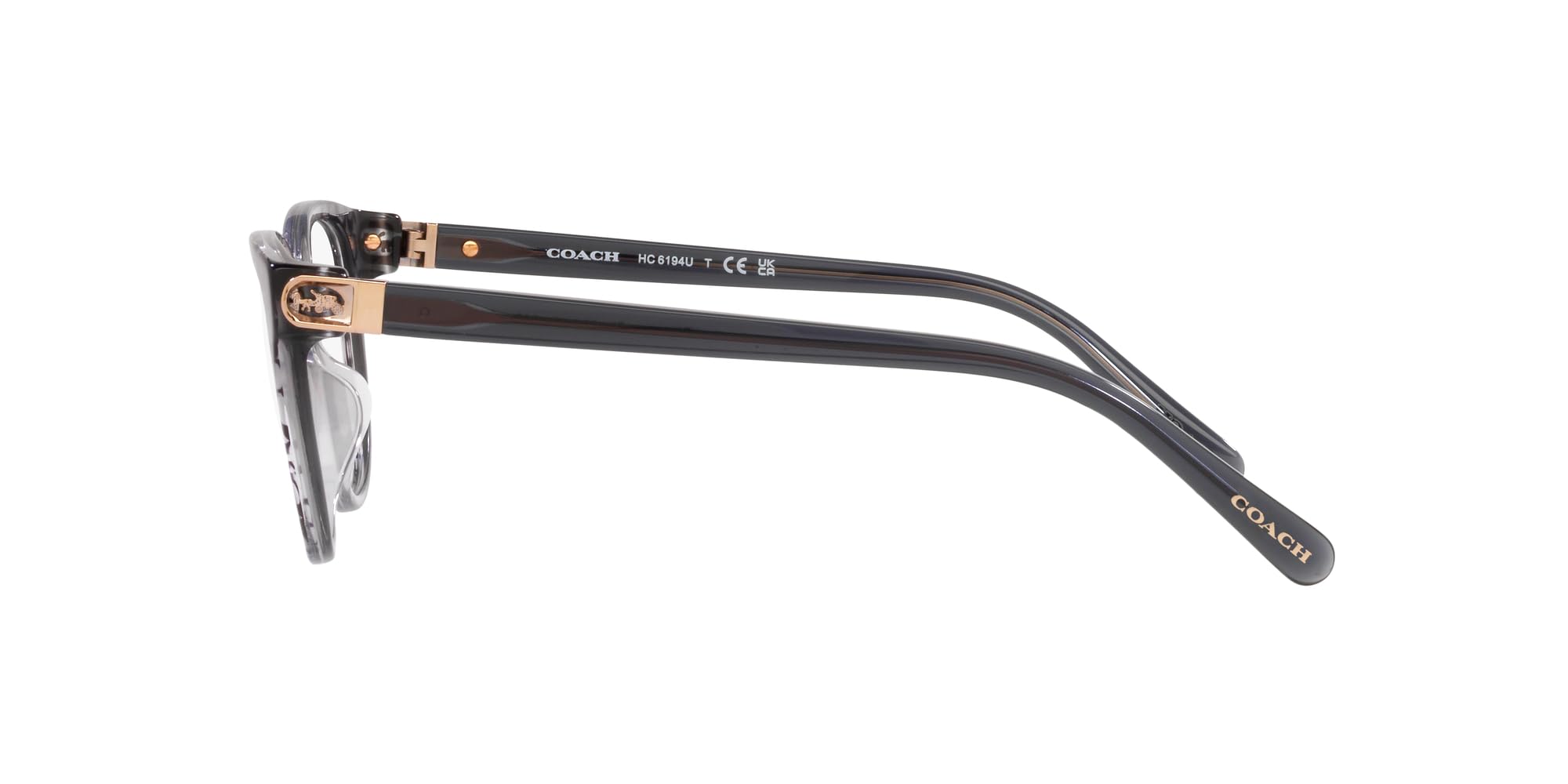 Coach HC6194U Universal Fit Prescription Eyewear Frames, Grey Gradient Signature C/Demo Lens, 52 mm