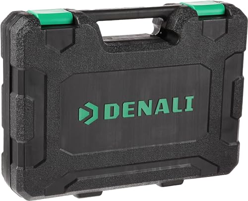 Denali 46-Piece 3/8-Inch Drive 6 & 12 Point Shallow/Deep Socket Set and 72 Teeth Reversible Ratchet, SAE/Metric Size With Carrying Case, 13.1 in x 9.7 in x 3 in