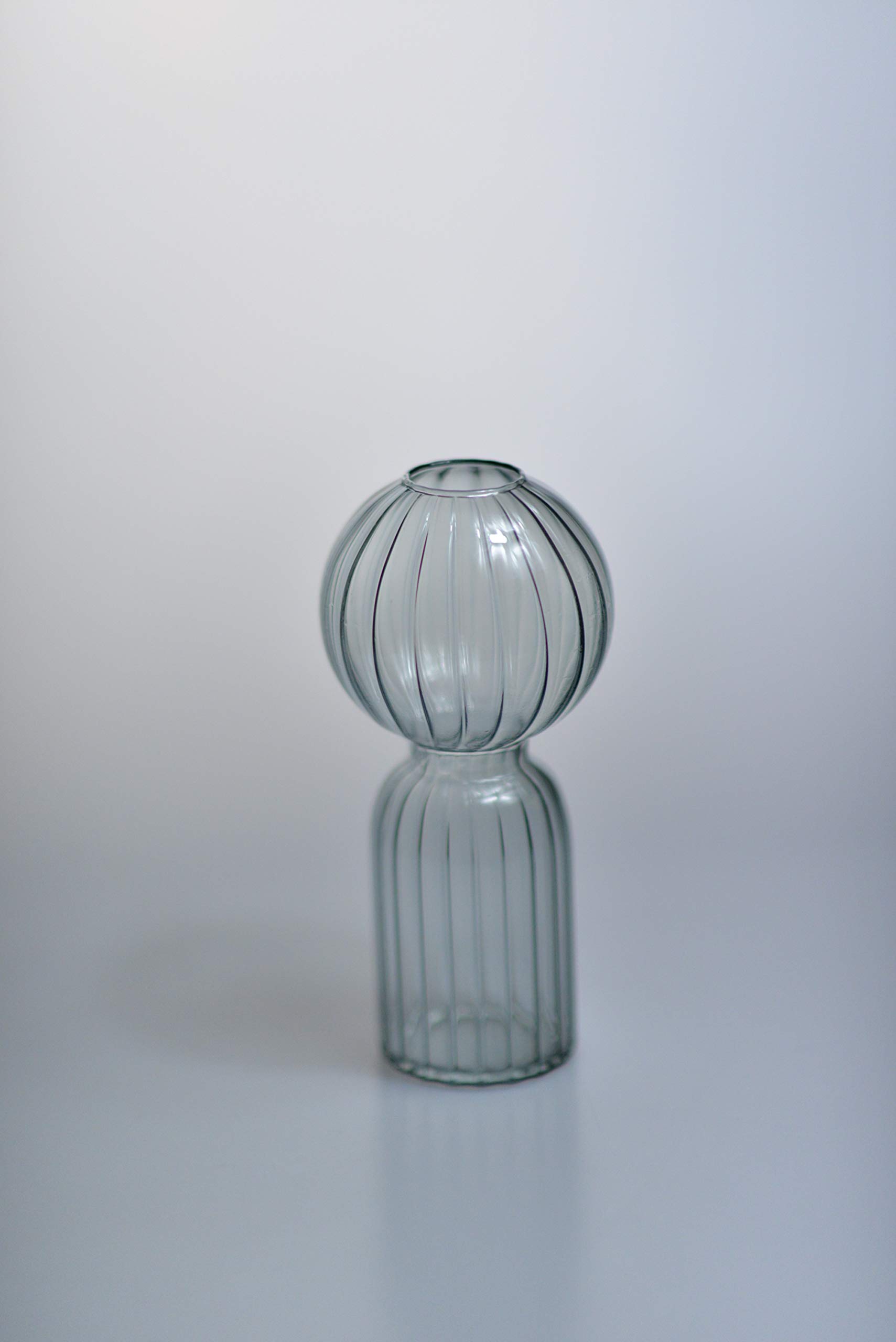 SVY Glass Vases Clear Crystal Flower with Modern Unique Design & Home Decoration, Ideal for Parties, Events, Gardens, Office, Weddings, Table (Gray)