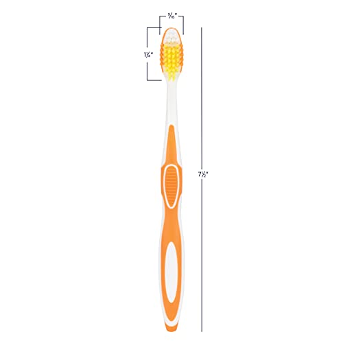 SmileGoods A351 Toothbrush, 35 Tuft, Soft Bristle, Individually Packaged Toothbrushes, Assorted Colors, Bulk Pack of 72