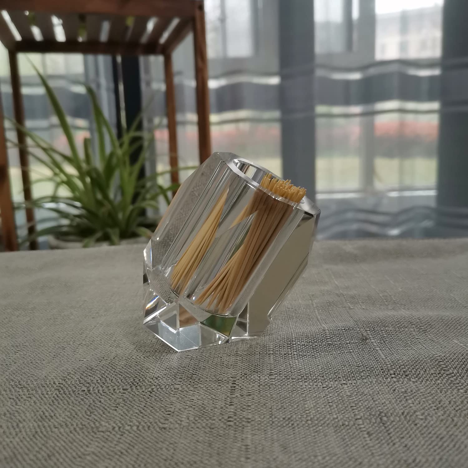 Cosy-YcY Crystal Toothpick Holder, Elegant Toothpick Dispenser, Clear Cube Toothpick Box For Housewarming Gift/Christmas,Can Be Used For Home Décor (style one)