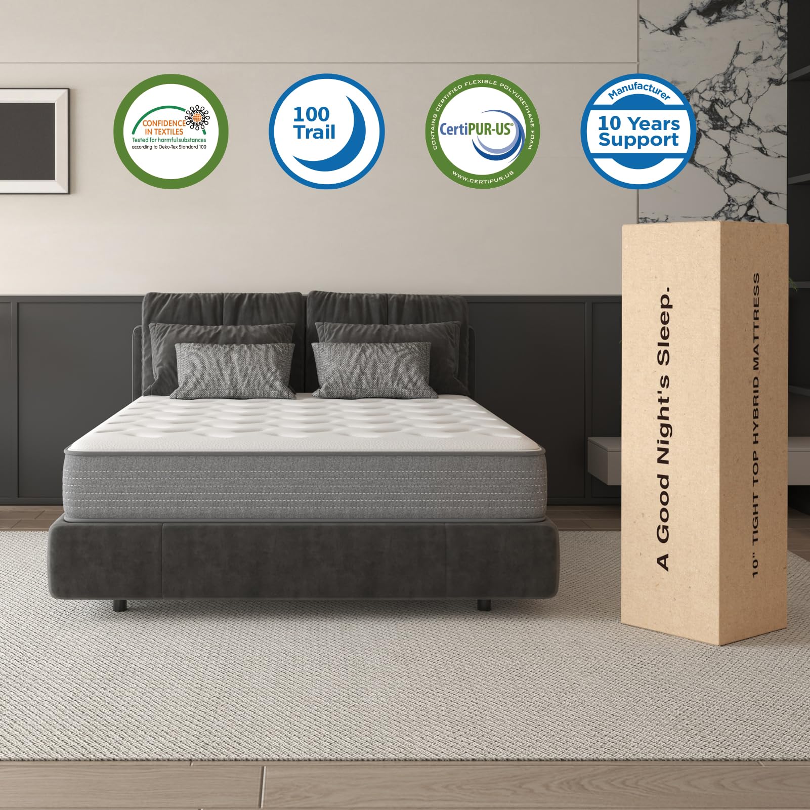 Full Mattresses, DIGLANT 10Inch Supportive Memory Foam with Medium Firm Feel, Full Size Individual Pocket Springs Hybrid Mattress Bed in Box, Durable Support & Pressure Relief, CertiPUR-US Certified