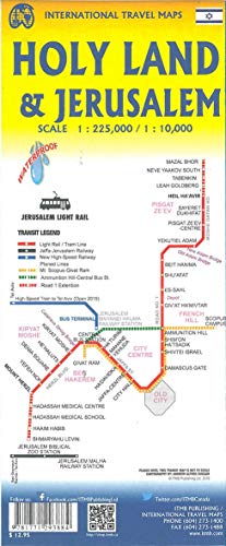 Jerusalem & Holy Land Travel Reference Map 4th Ed. 2019 (Waterproof)